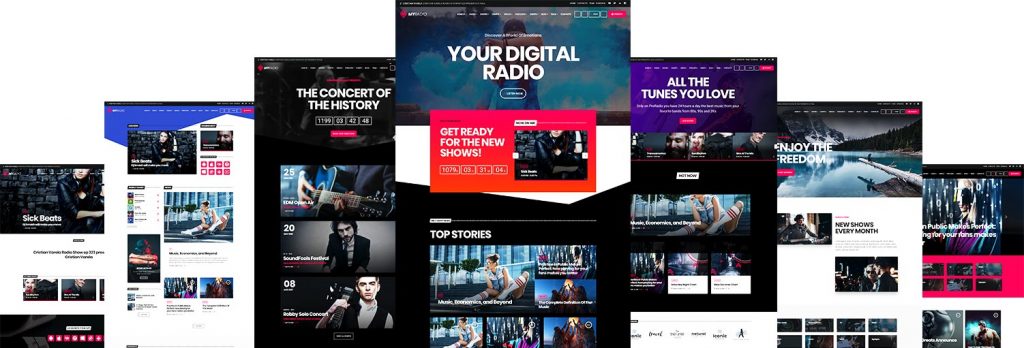 Build any type of radio station website with unlimited design elements ...