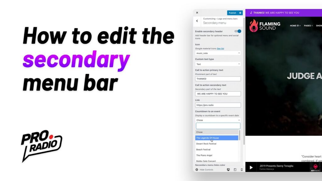 how-to-edit-secondary-menu-bar | Pro.Radio