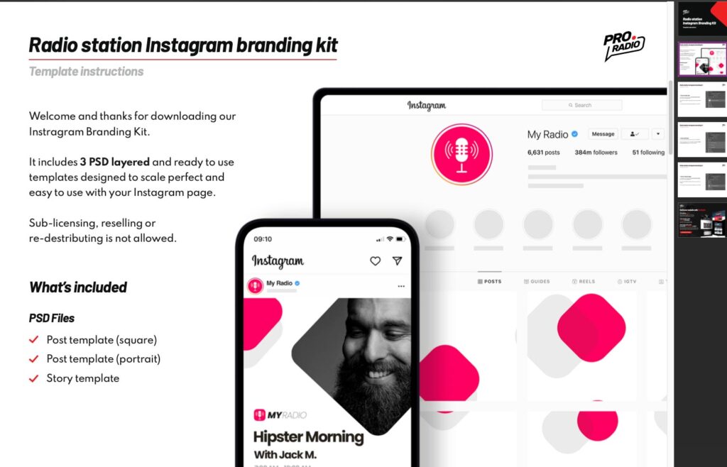 Instagram post template for radio stations – Free Download | Pro.Radio