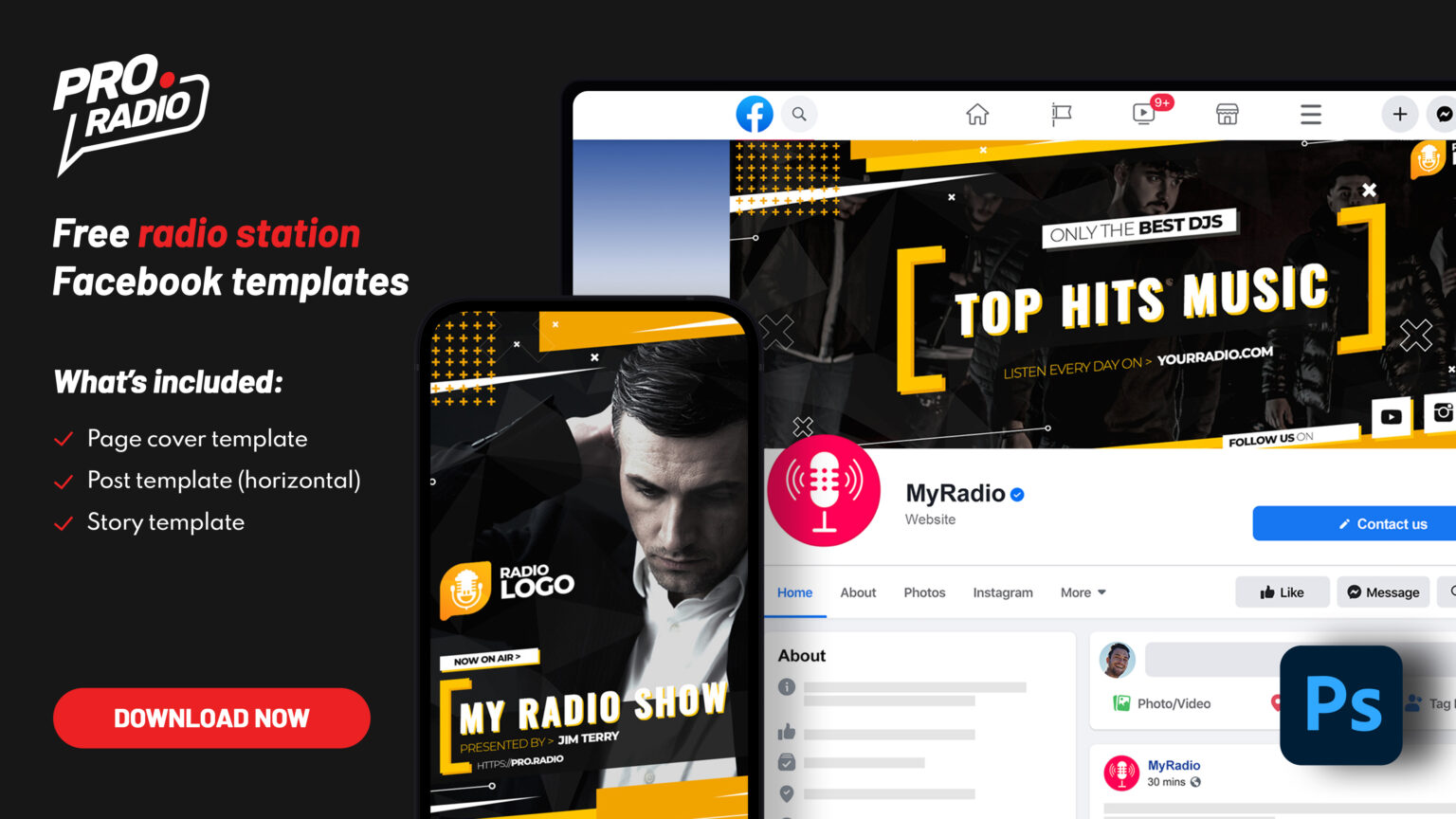 Don’t miss 3 Free Photoshop Templates for your Radio page on Facebook ...