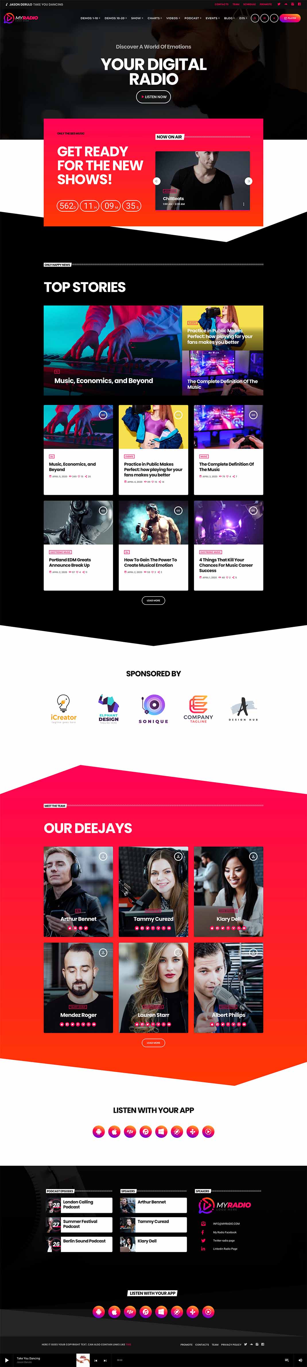 Demo 01 – Multi purpose radio template | Pro.Radio