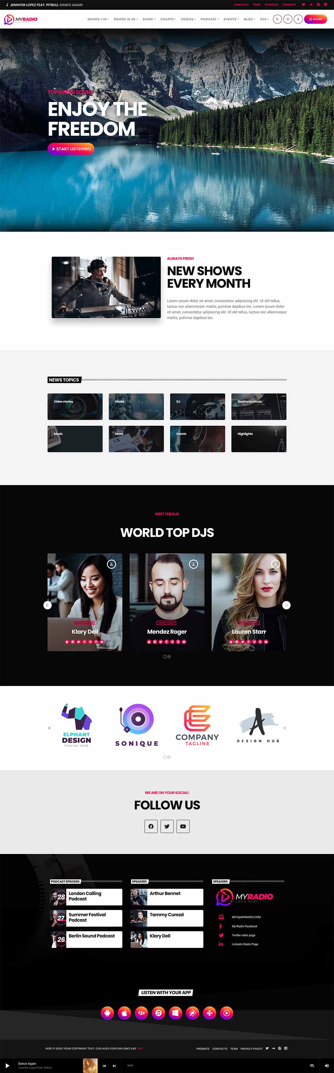 Demo 01 – Multi purpose radio template | Pro.Radio