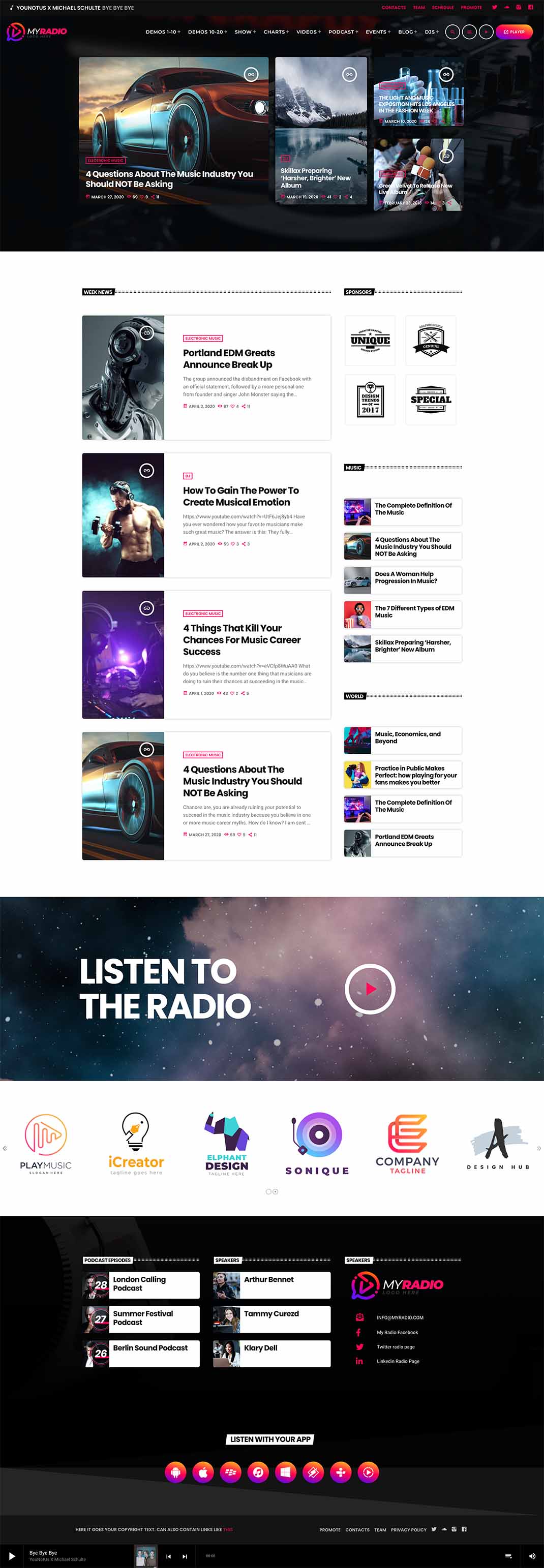 Demo 01 – Multi purpose radio template | Pro.Radio
