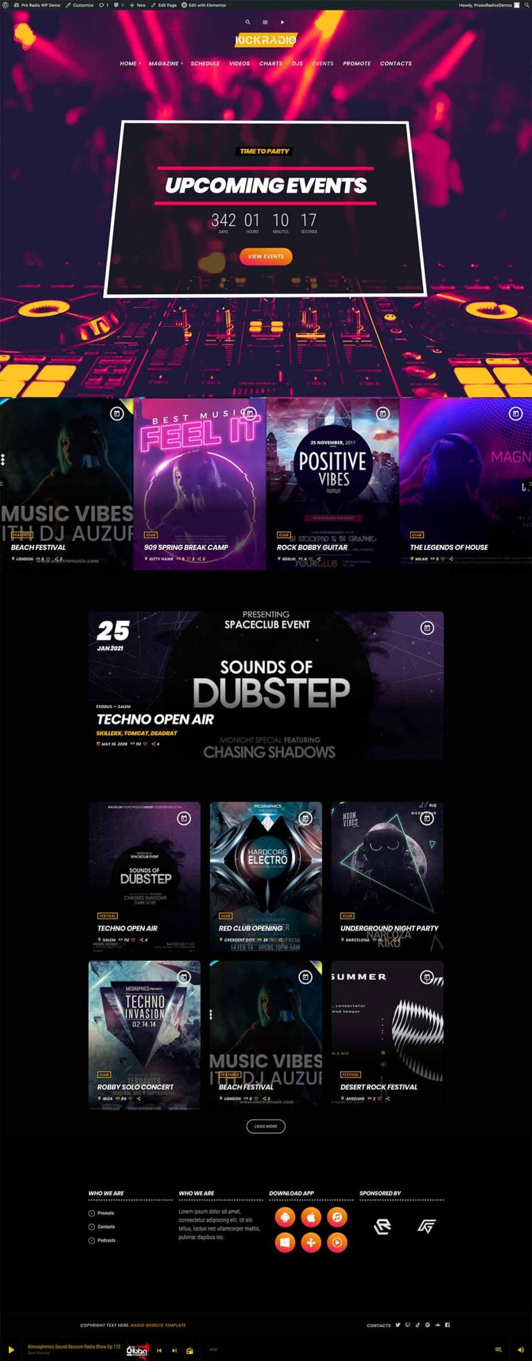 Discover the new Techno and Trance Radio station website template for ...