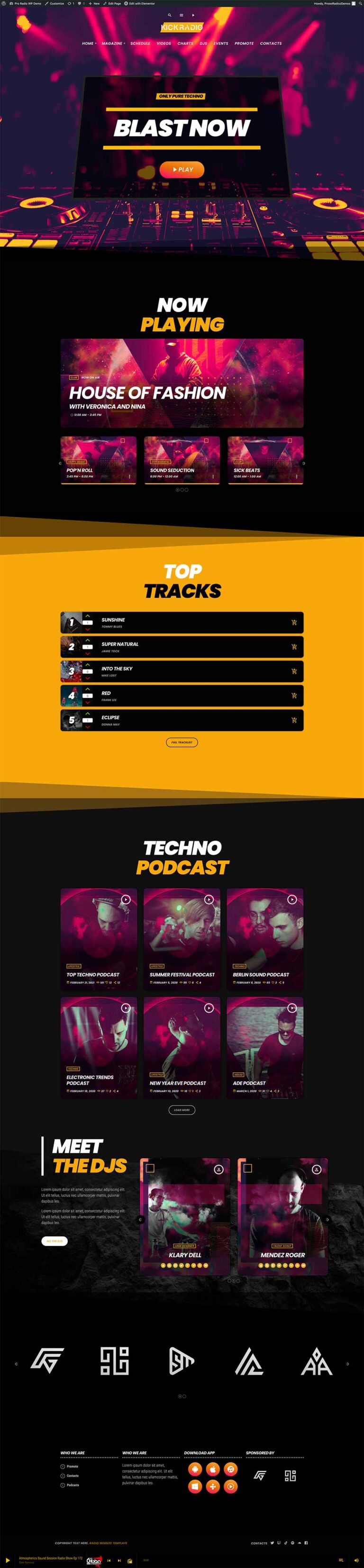 Discover the new Techno and Trance Radio station website template for ...