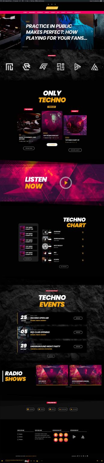 Discover the new Techno and Trance Radio station website template for ...