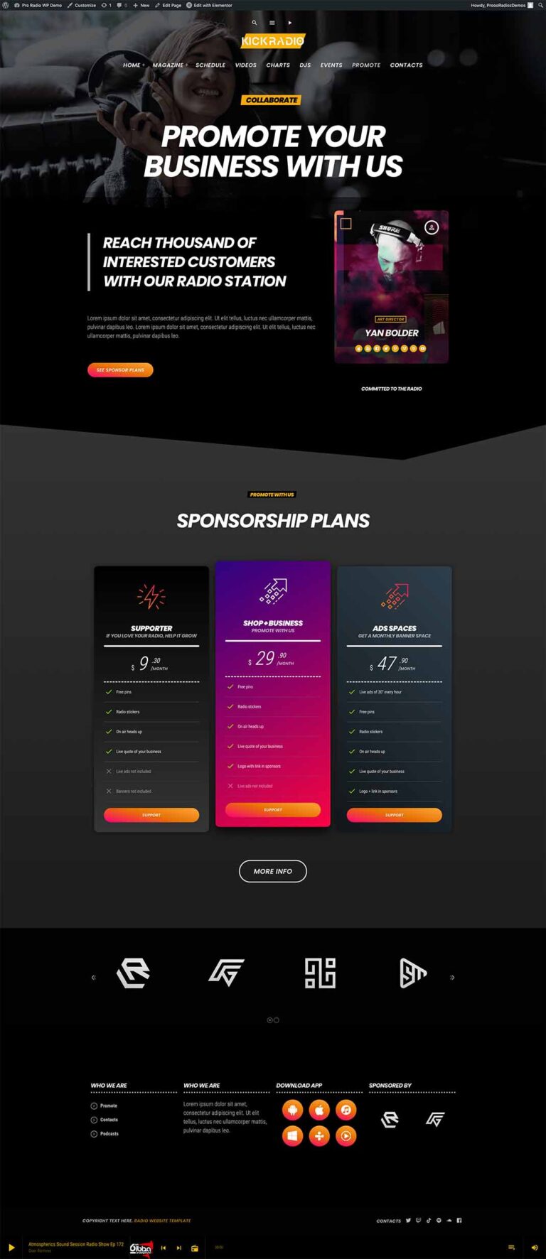 Discover the new Techno and Trance Radio station website template for ...