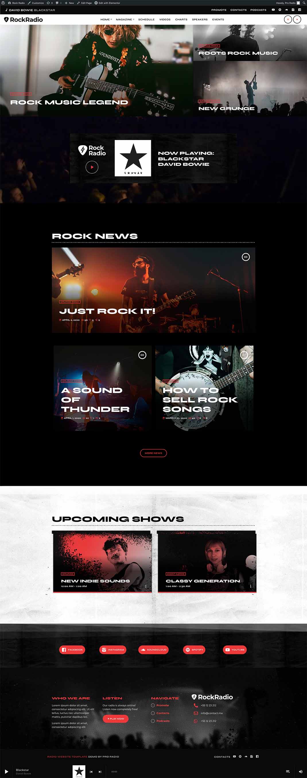 Demo 08 – Rock and Metal radio template | Pro.Radio