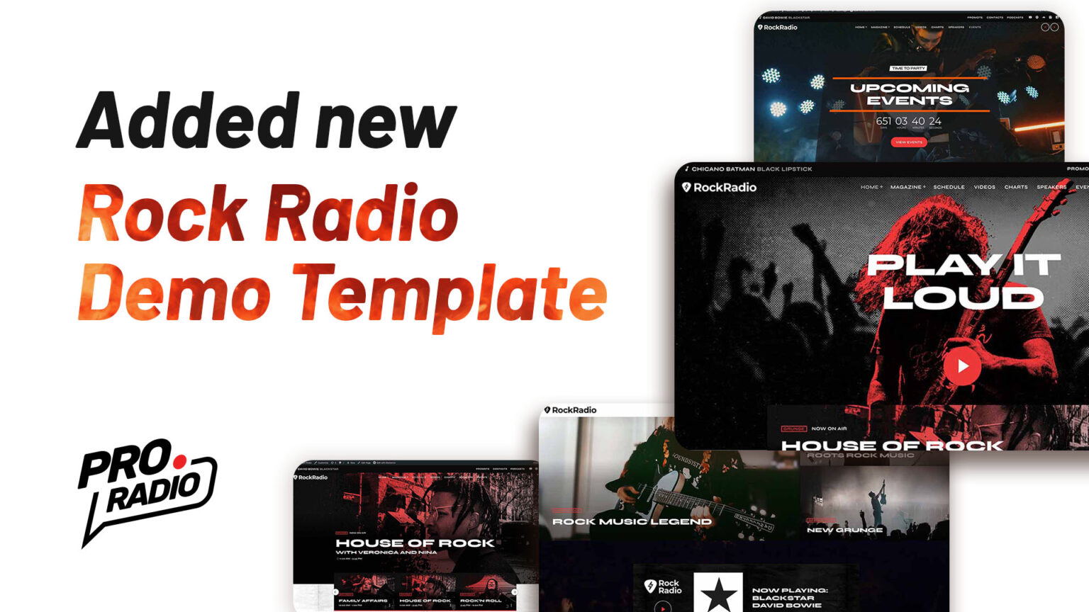 A blazing new rock and metal template and demo is included now with Pro ...