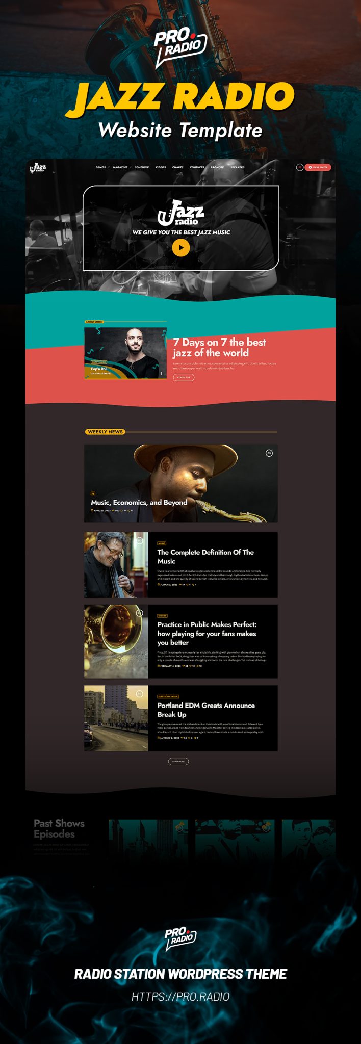 New! Jazz Radio Website Template included with Pro Radio WordPress Theme | Pro.Radio