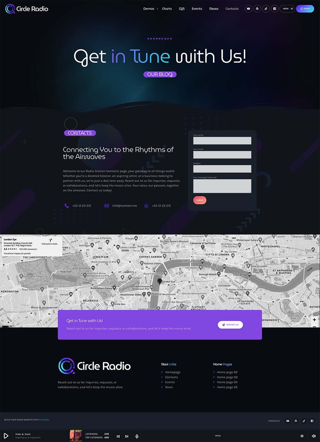 Demo 15 – Circle Radio – Pop Radio website template | Pro.Radio