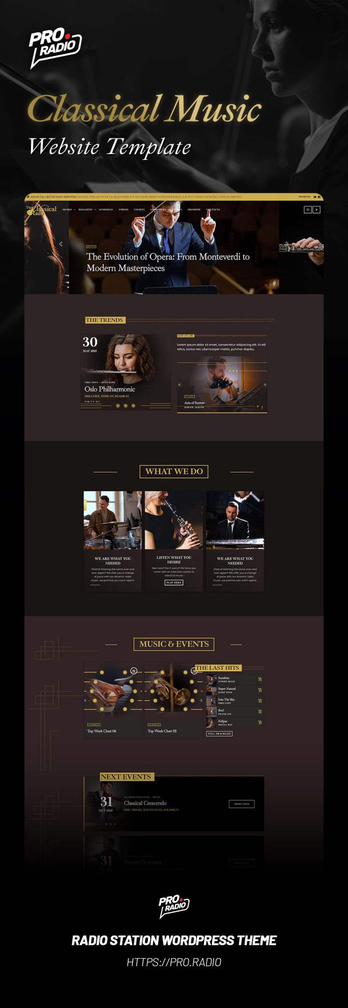 New! Classical Music Radio Website Template for WordPress | Pro.Radio
