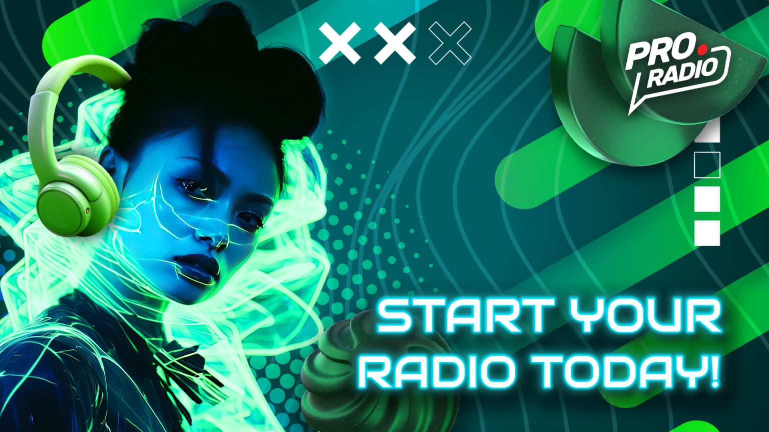 Free Radio Station Cyberpunk Wallpaper PSD Template | Pro.Radio