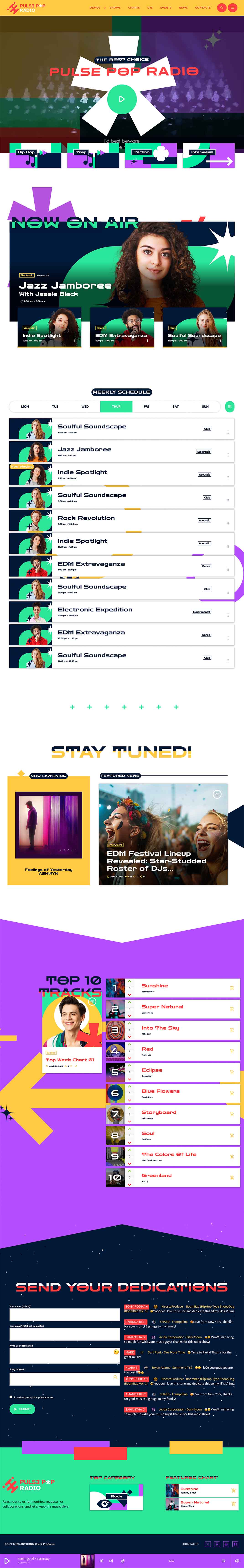 Demo 18 – Pulse Pop Radio – A vibrant radio website template | Pro.Radio