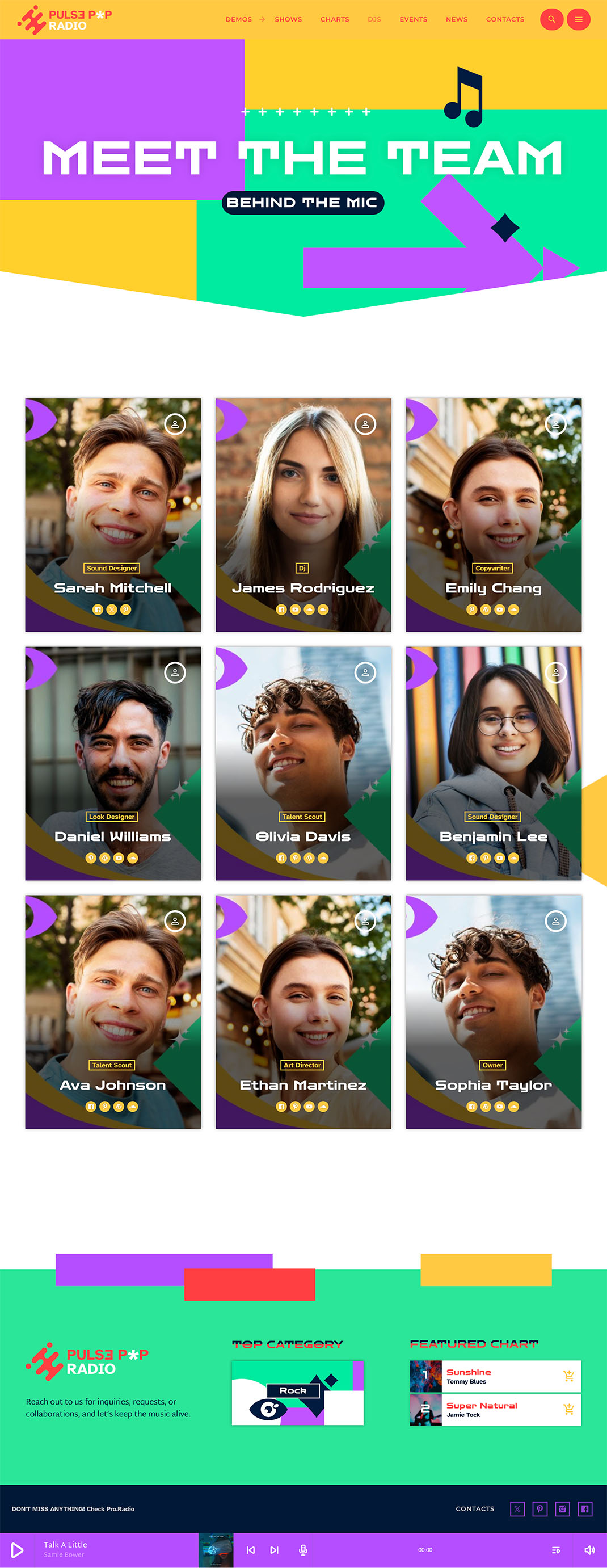 Demo 18 – Pulse Pop Radio – A vibrant radio website template | Pro.Radio