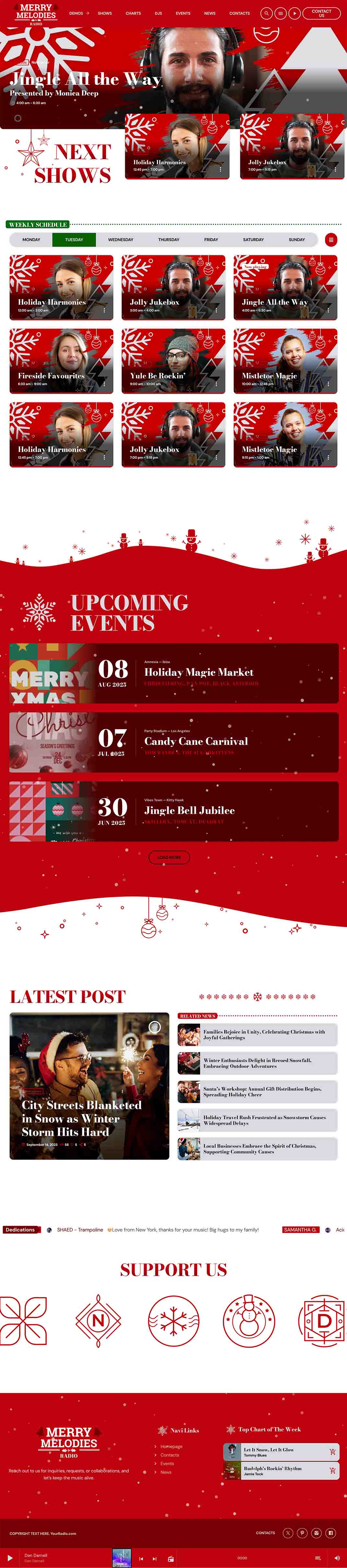 Demo 19 – Merry Melodies (red): a Cheerful Christmas Radio Template ...