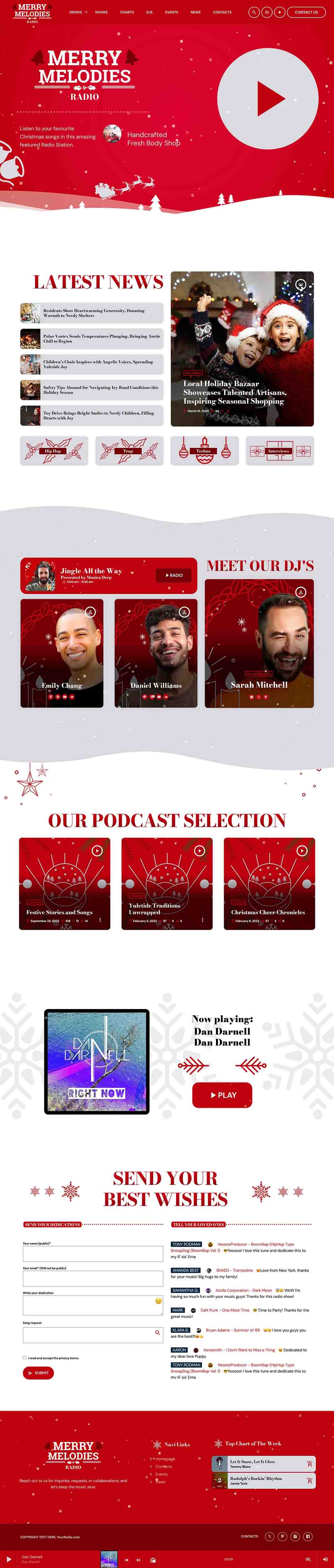 Demo 19 – Merry Melodies (red): a Cheerful Christmas Radio Template ...