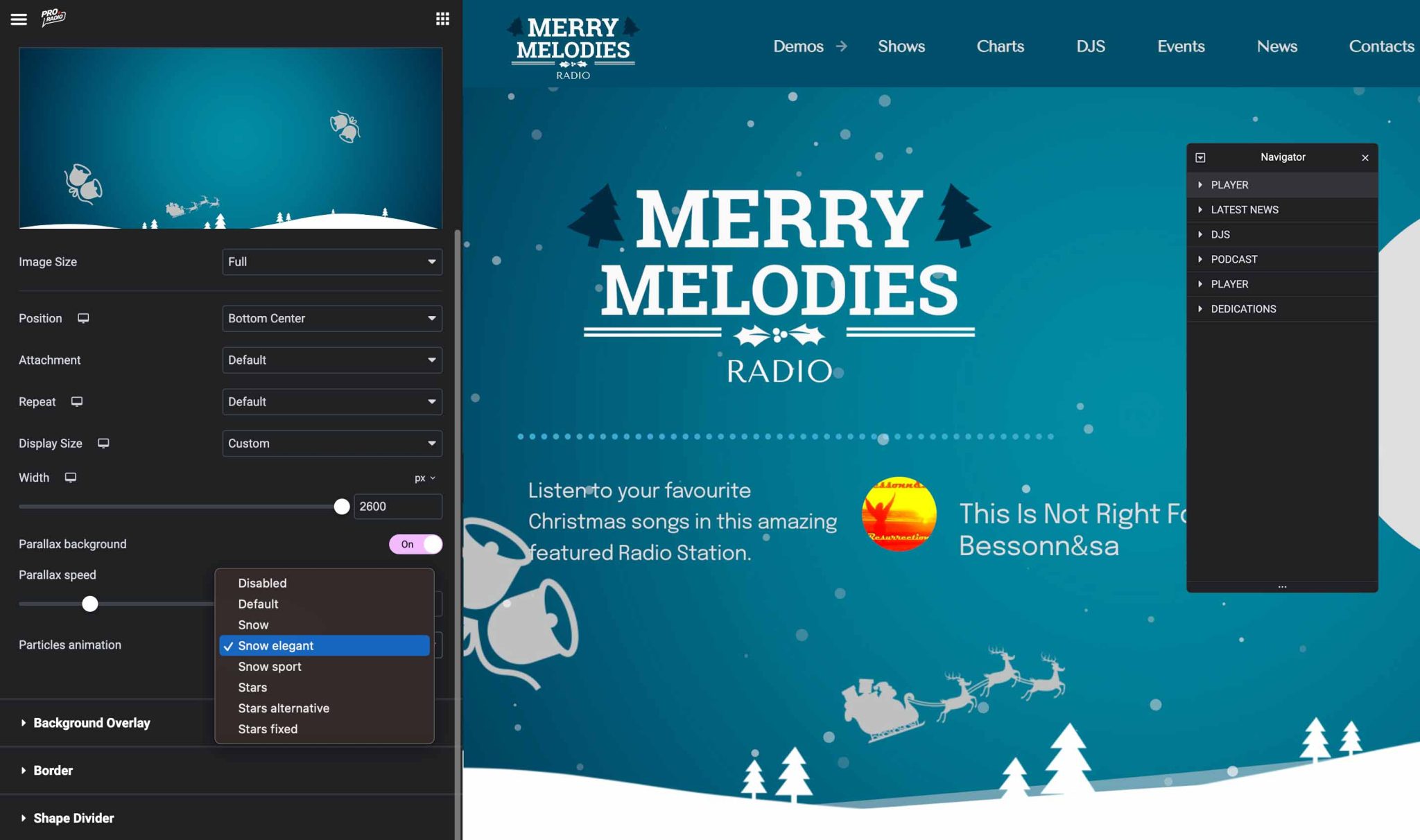 Merry Melodies: a double Christmas Radio Station Website template ...