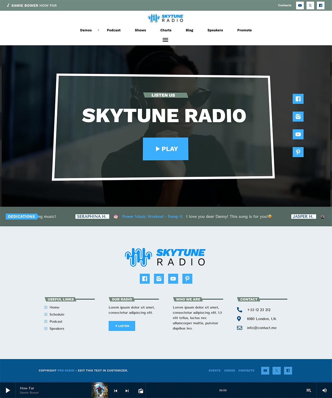 Demo 25 – Skytune Radio – Versatile Radio Station Website | Pro.Radio