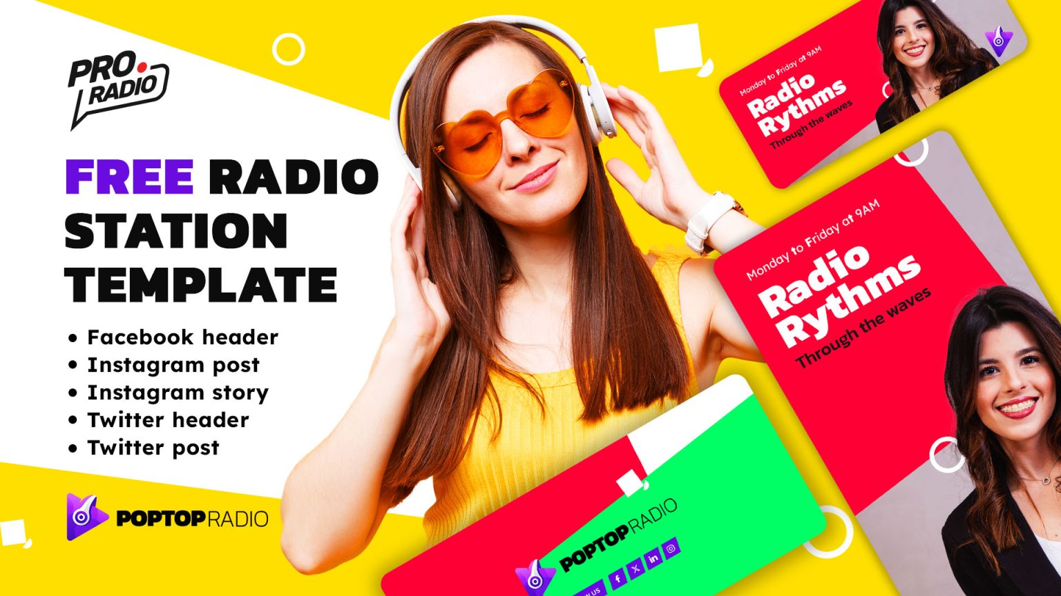 Instagram post template for radio stations – Free Download | Pro.Radio