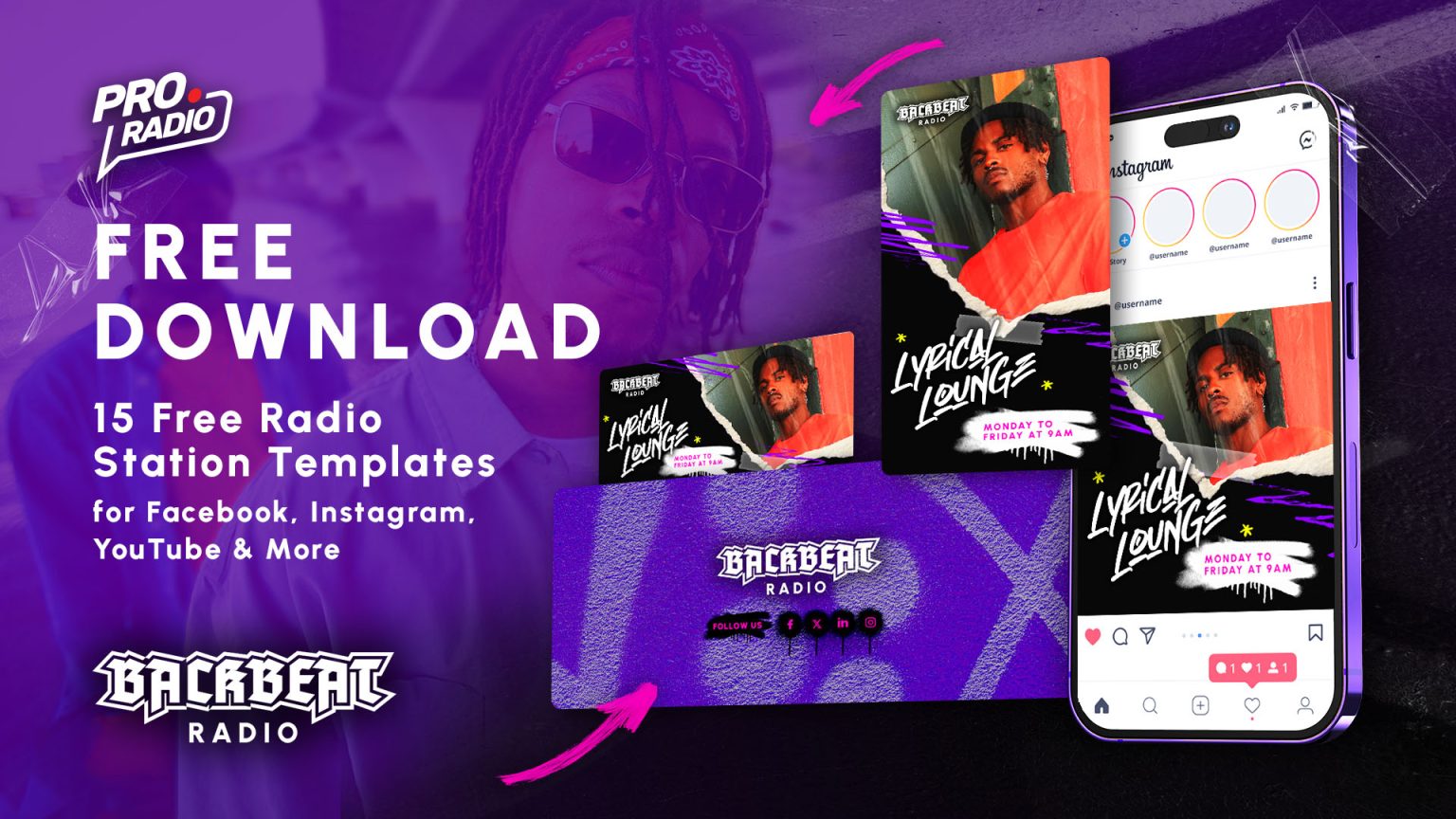 Instagram post template for radio stations – Free Download | Pro.Radio