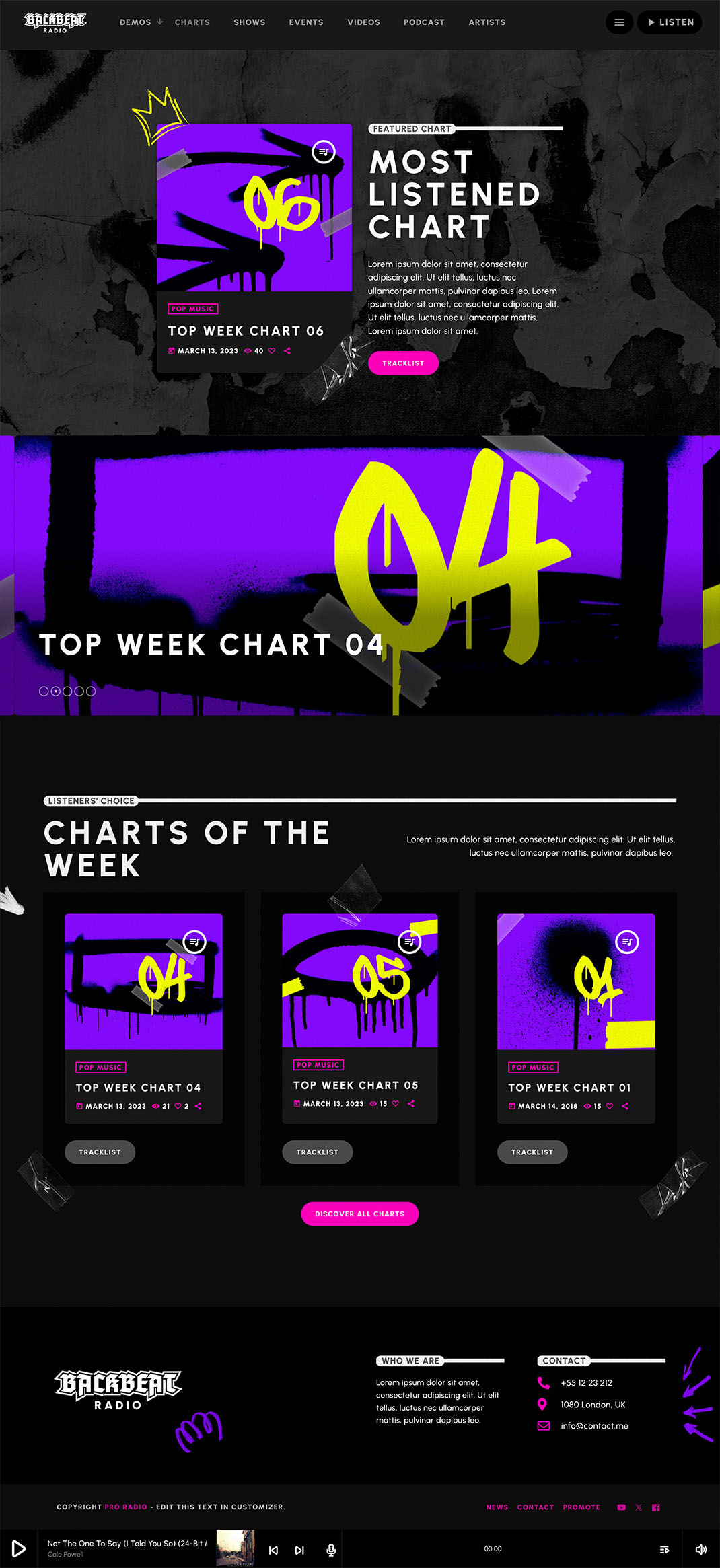 Demo 28 – BackBeat Radio – Hip Hop Radio Website Template | Pro.Radio