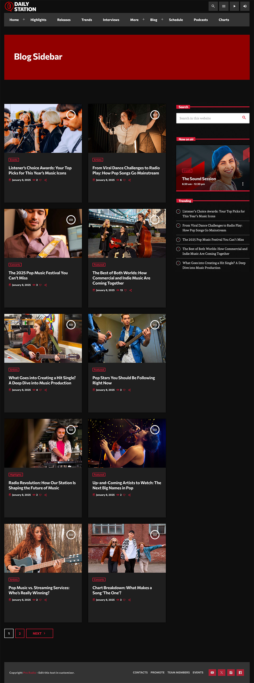 Demo 32 – Daily Station Radio Website Template | Pro.Radio