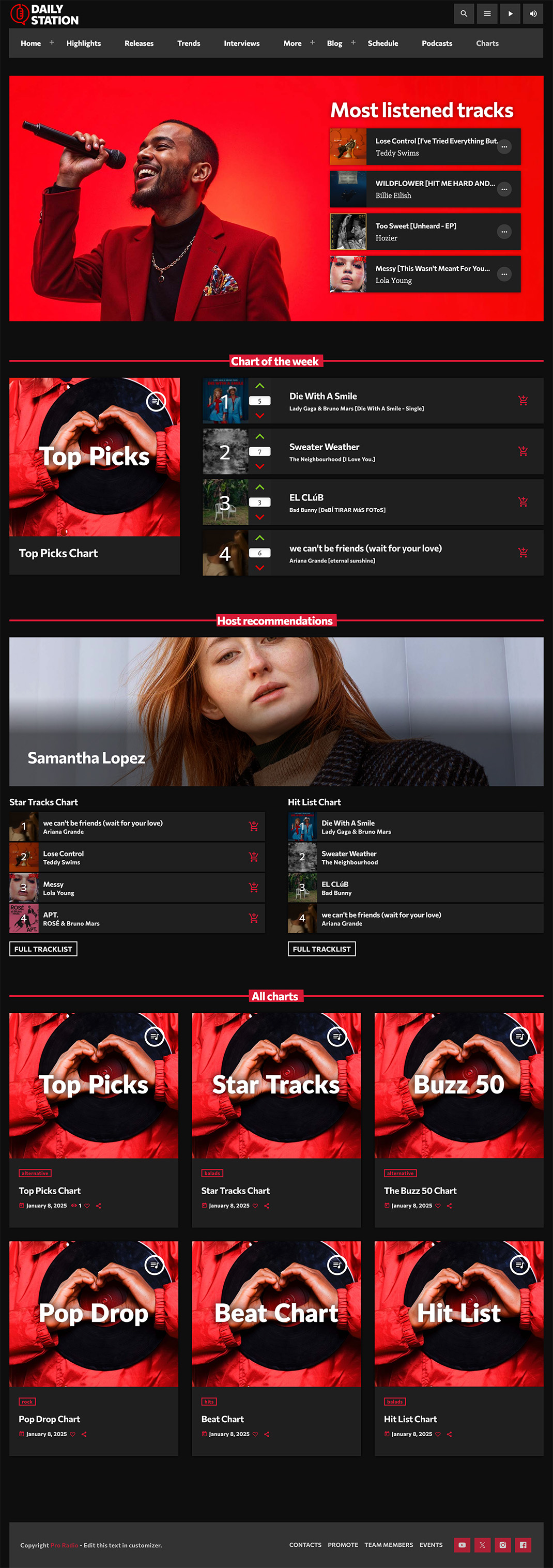 Demo 32 – Daily Station Radio Website Template | Pro.Radio