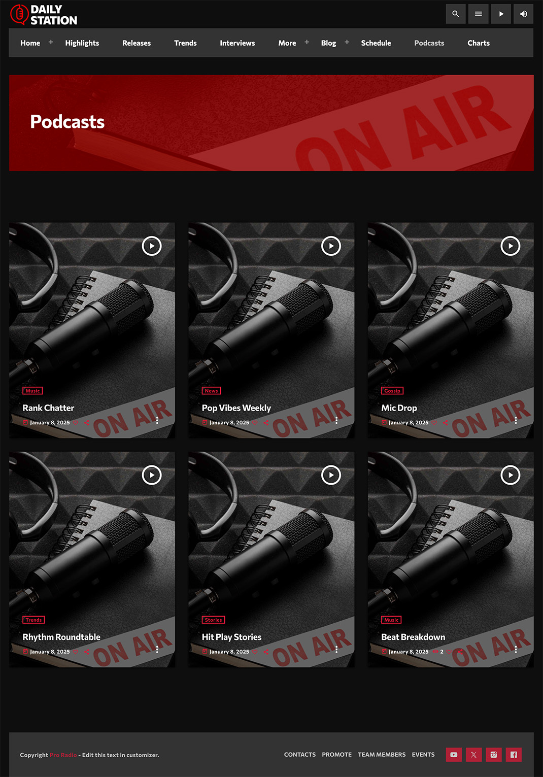 Demo 32 – Daily Station Radio Website Template | Pro.Radio