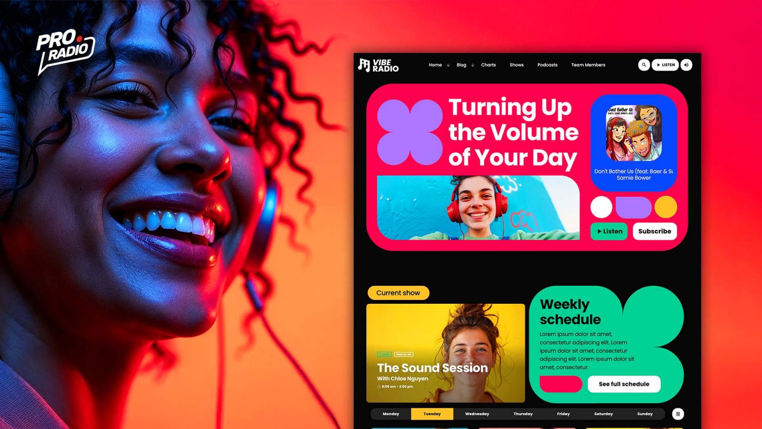 Vibe Radio: A Colorful, Geometric Website Template for Vibrant Radio ...