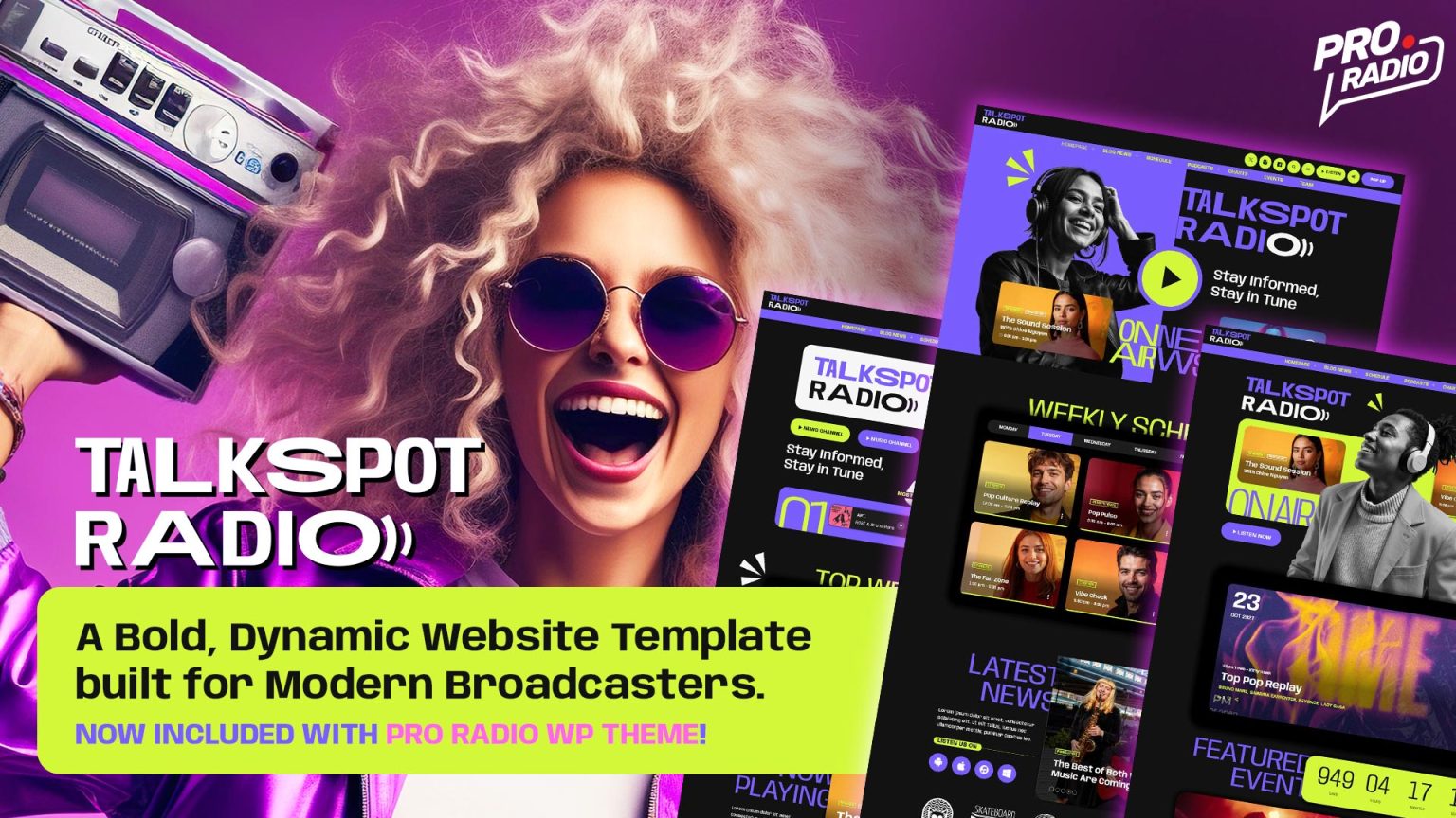 News and Business Radio template for Pro Radio WordPress Theme v. 2.0 ...
