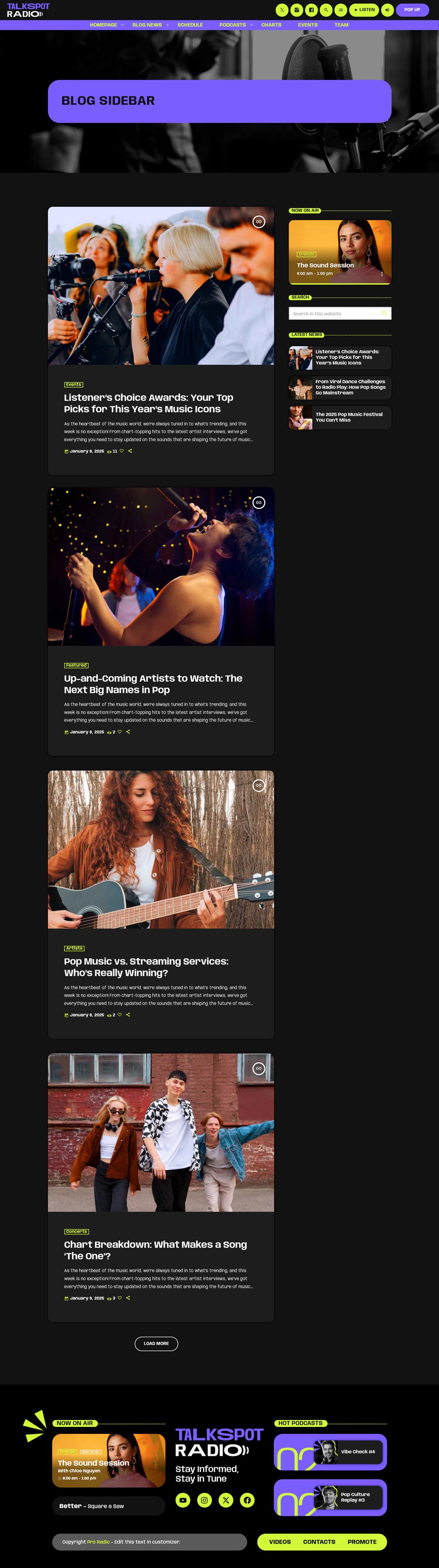 Demo 39 – TalkSpot Radio Website Template | Pro.Radio