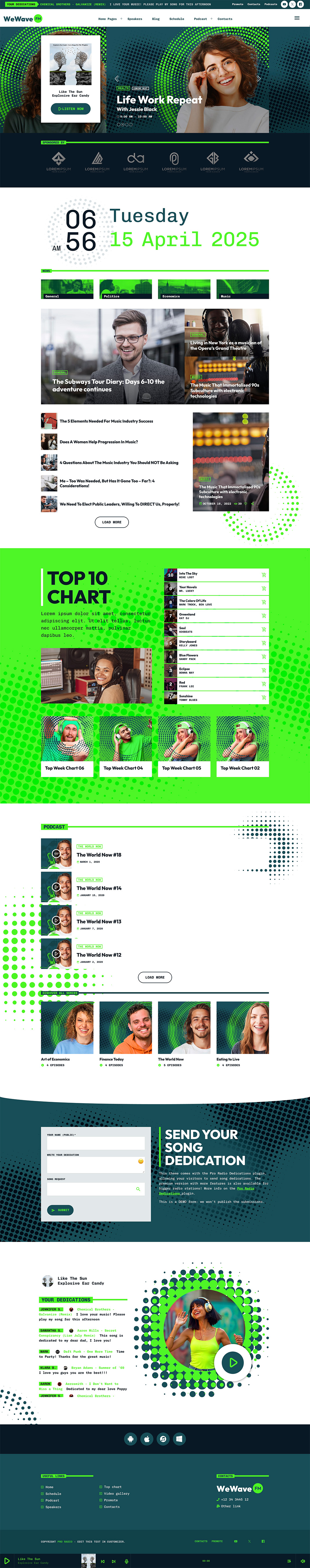 Demo 40 – We Wave FM Radio Website Template | Pro.Radio