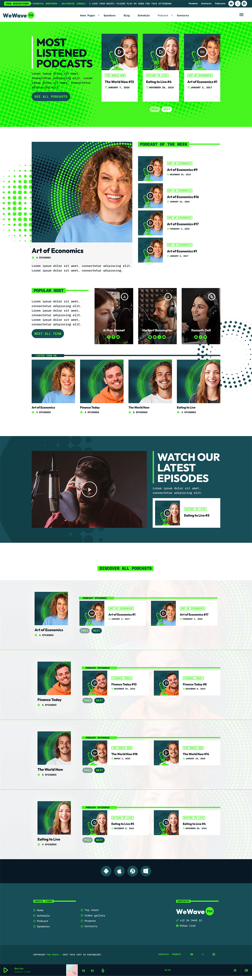 Demo 40 – We Wave FM Radio Website Template | Pro.Radio