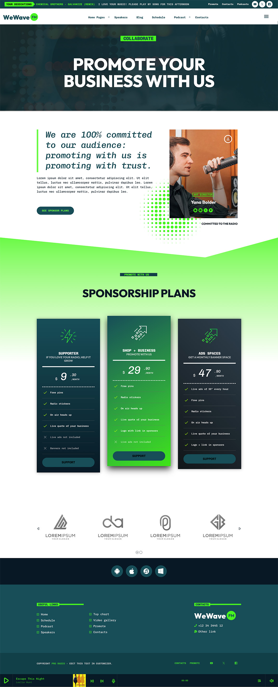 Demo 40 – We Wave FM Radio Website Template | Pro.Radio