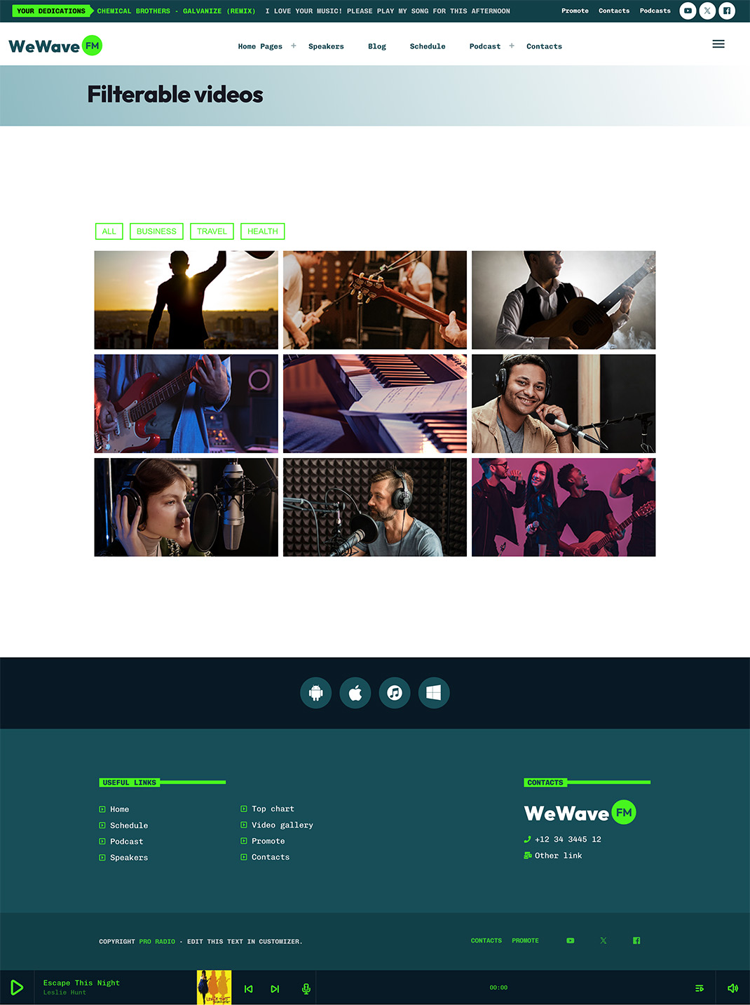 Demo 40 – We Wave FM Radio Website Template | Pro.Radio