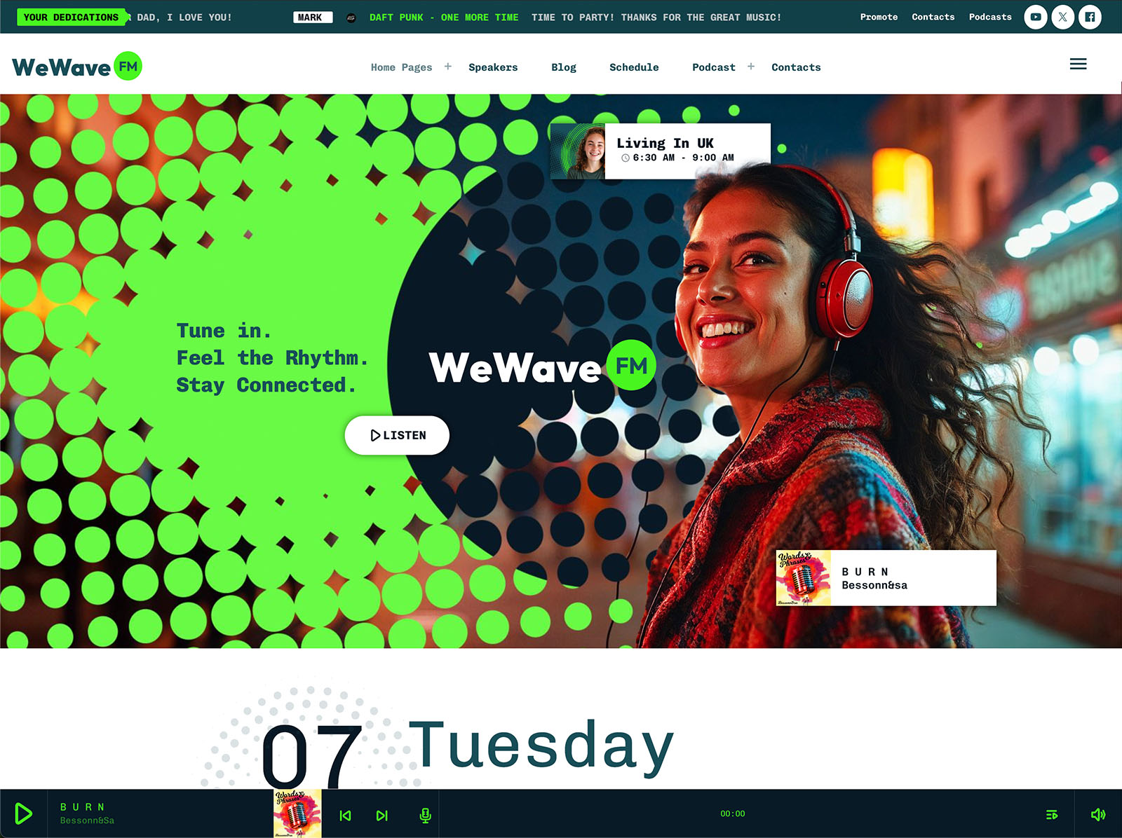 Demo 40 – We Wave FM Radio Website Template | Pro.Radio