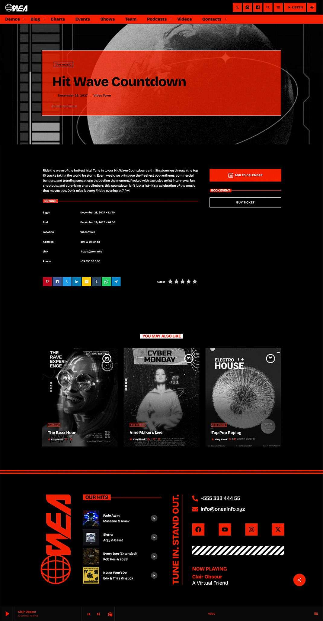 Demo 43 – WEA Radio Website Template | Pro.Radio
