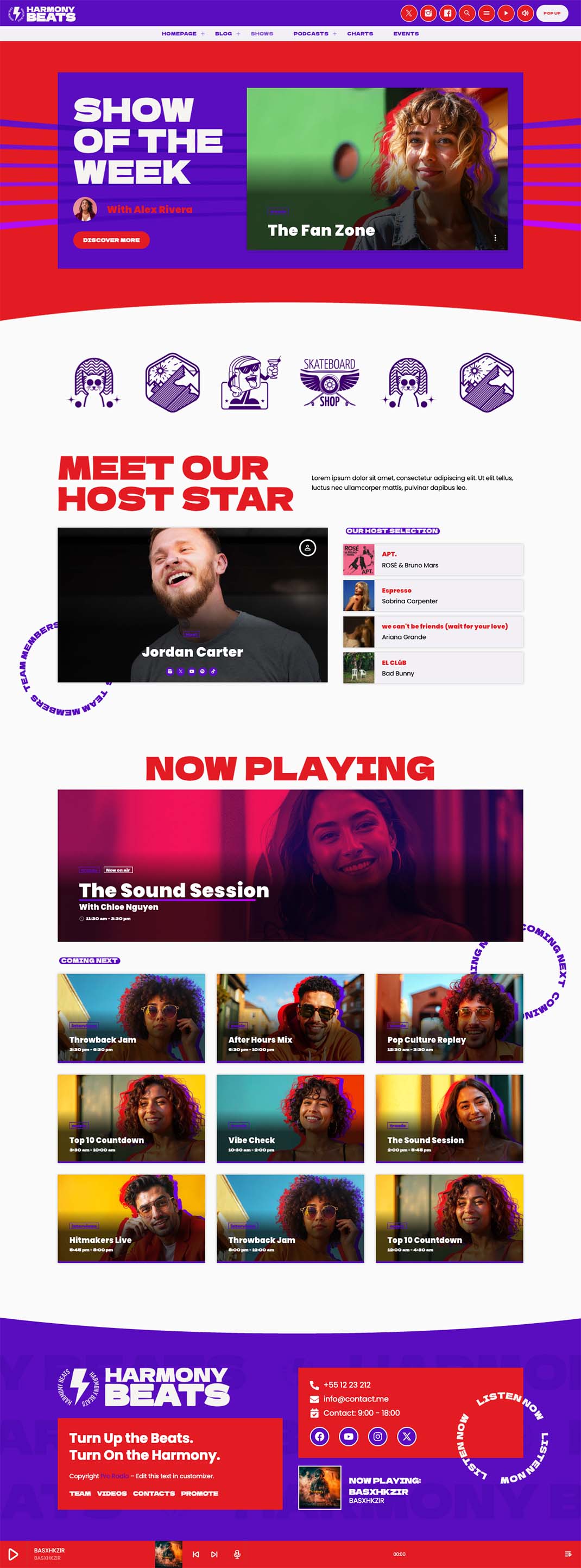 Demo 42 – Harmony Beats Radio Website Template | Pro.Radio