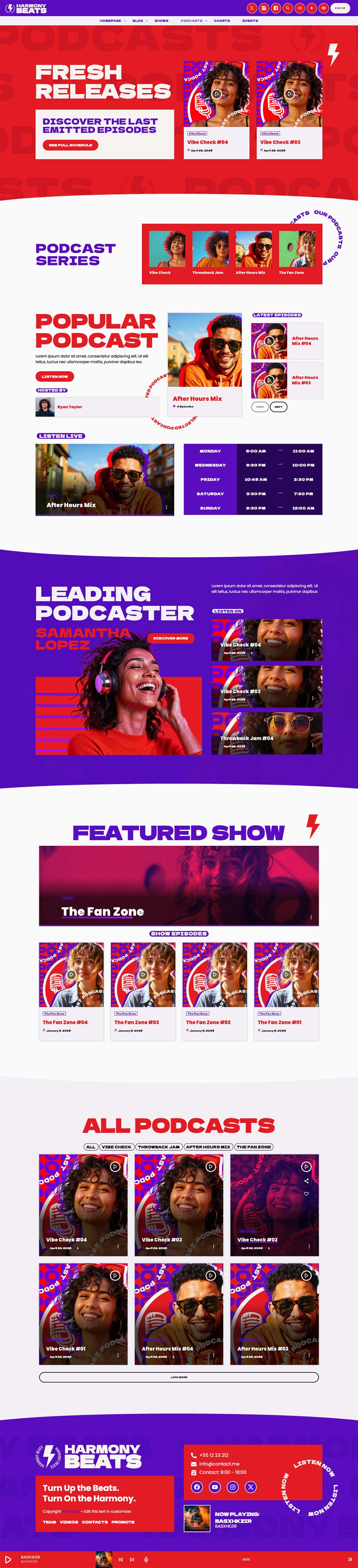 Demo 42 – Harmony Beats Radio Website Template | Pro.Radio