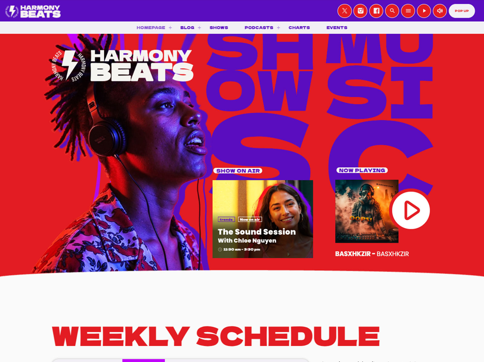 Demo 42 – Harmony Beats Radio Website Template | Pro.Radio
