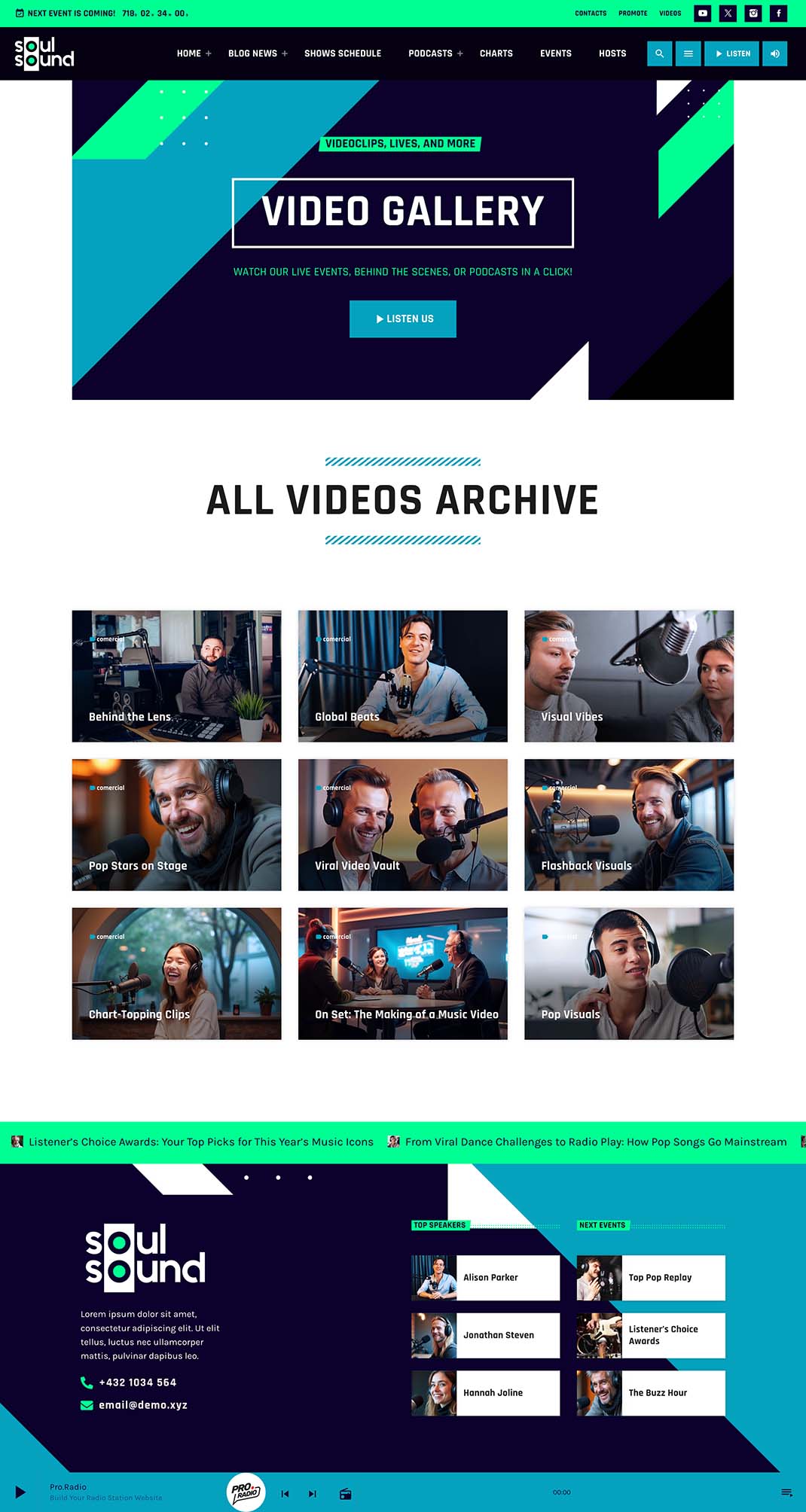 Demo 44 – Soul Sound Radio Website Template | Pro.Radio
