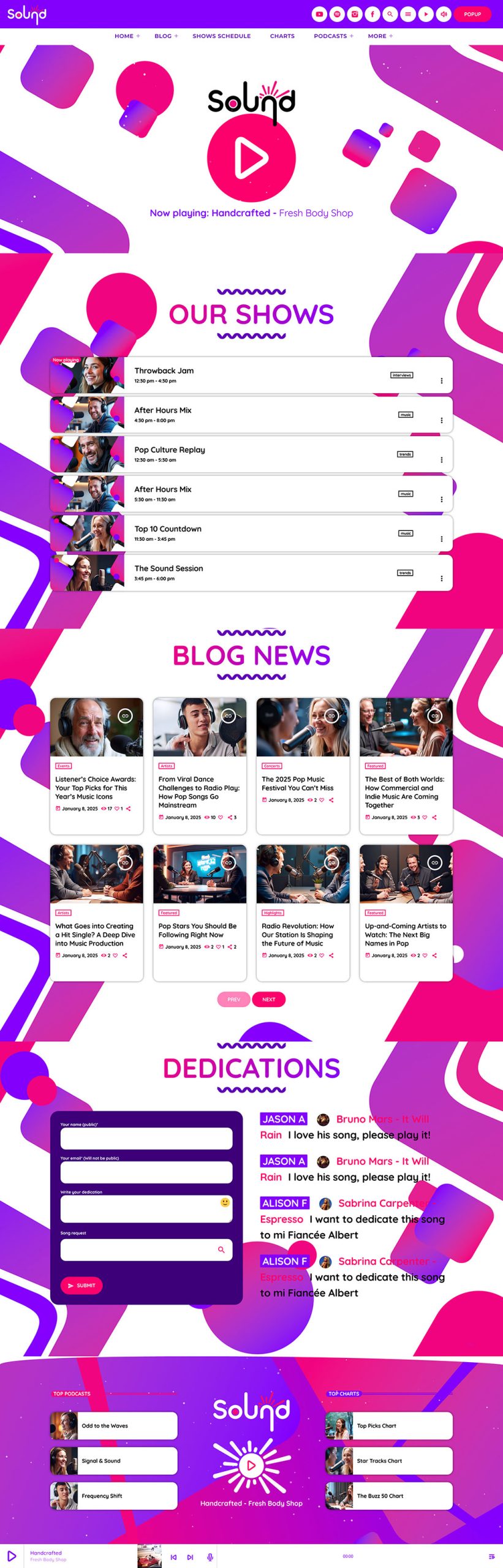 Demo 45 – Sound Radio Website Template | Pro.Radio