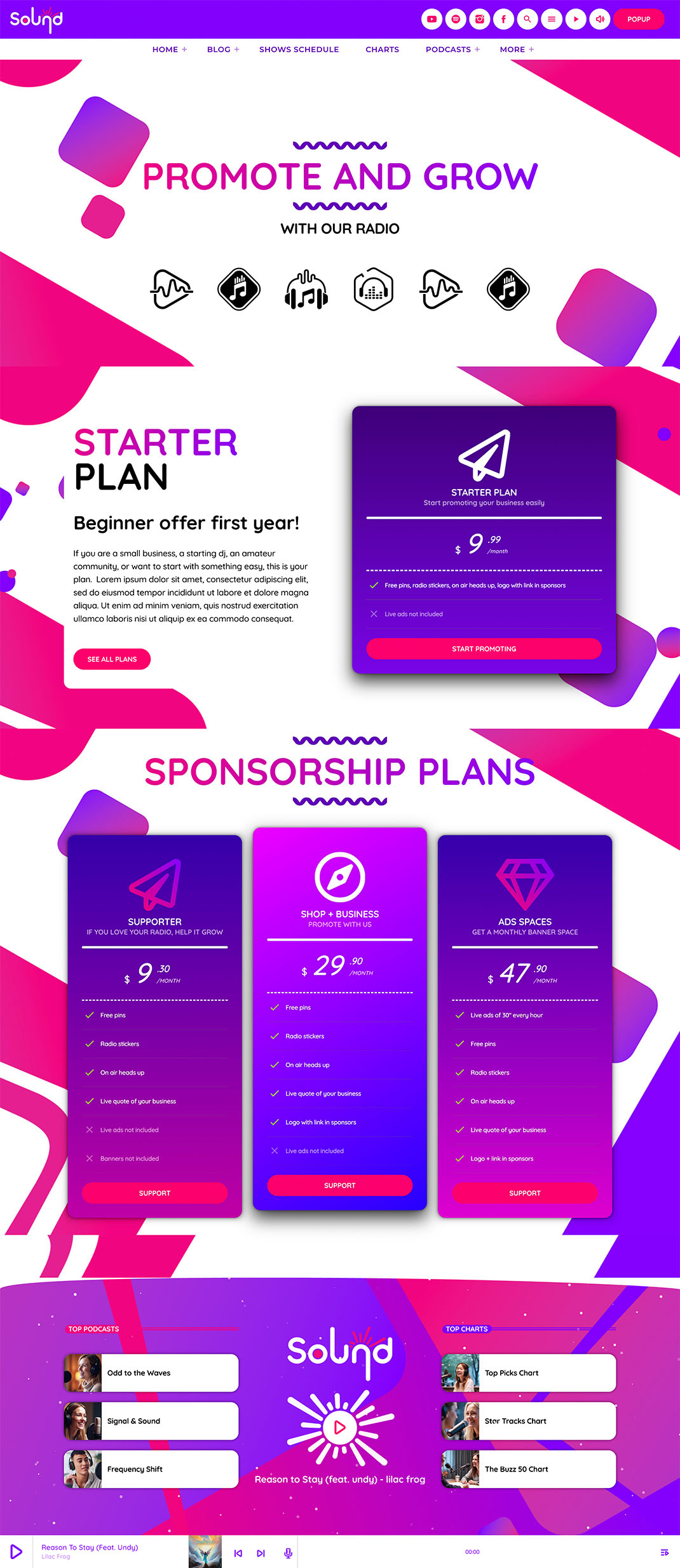 Demo 45 – Sound Radio Website Template | Pro.Radio