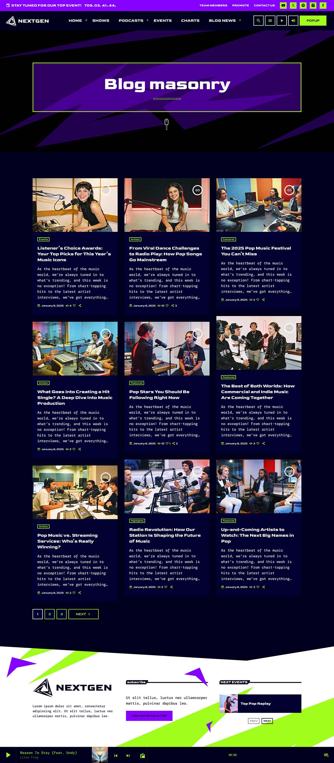 Demo 46 – NextGen Radio Website Template | Pro.Radio