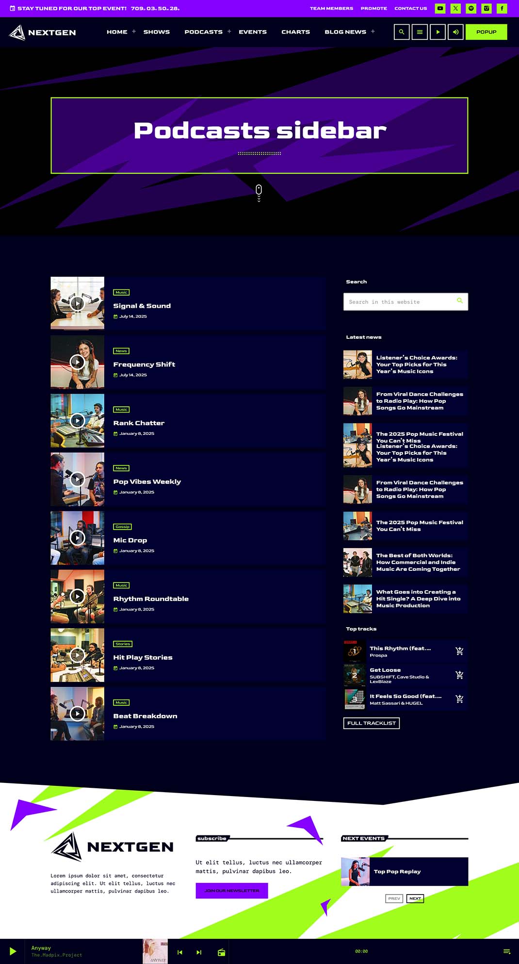 Demo 46 – NextGen Radio Website Template | Pro.Radio